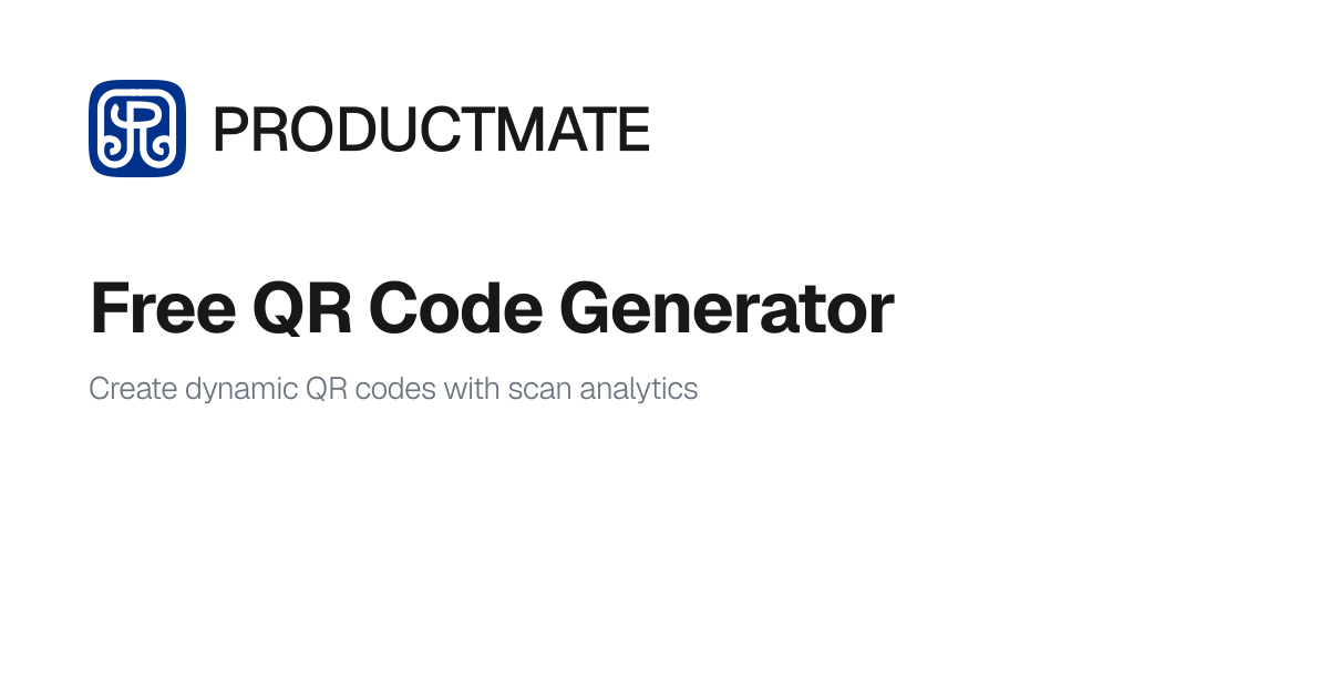 Free QR Code Generator | Productmate